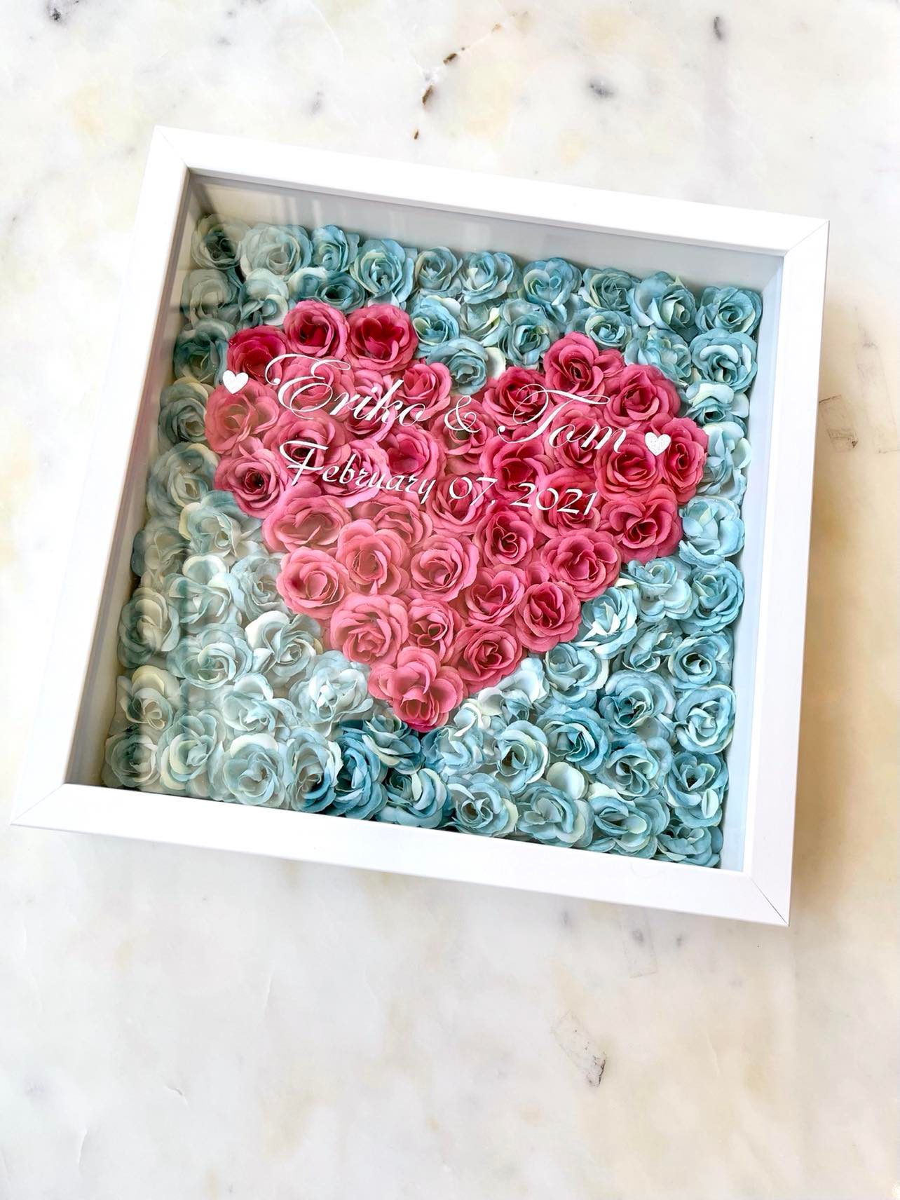 Heart Rose Frame - Design Your Own Colours | Happy Gifting Vancouver